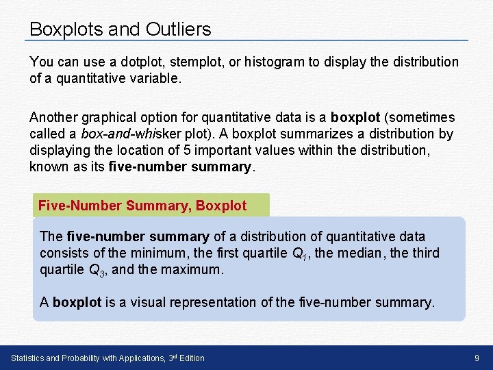 Analyzing OneVariable Data Lesson 1 8 Summarizing Quantitative