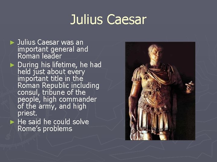 Rome From Republic to Empire What was a