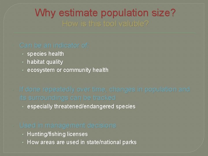 Ecology Lab Population Estimation Week 1 Population Estimation