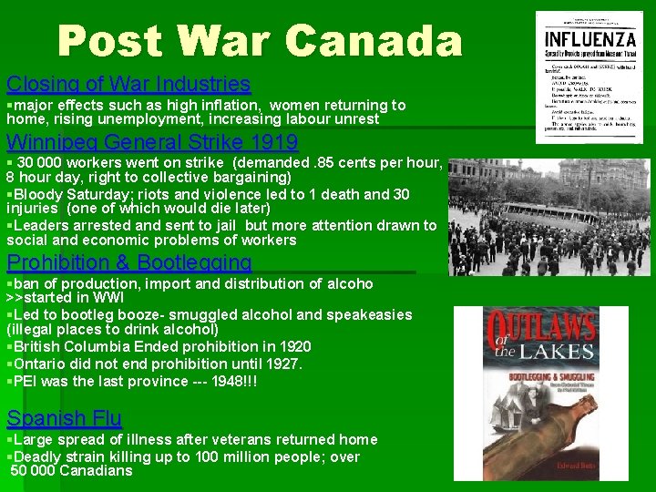 Canada Between the Wars 1919 1939 Post War