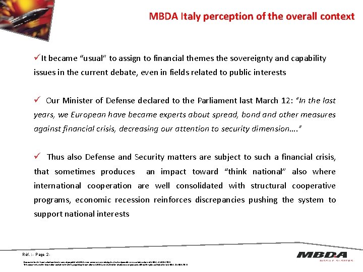 MBDA Italia vision of the National Air Defense