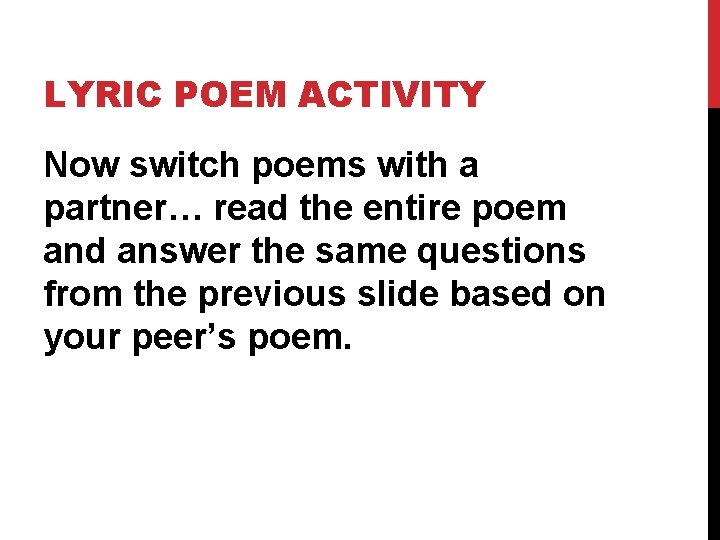 Poetry Unit Concepts to be Covered Assessed 1