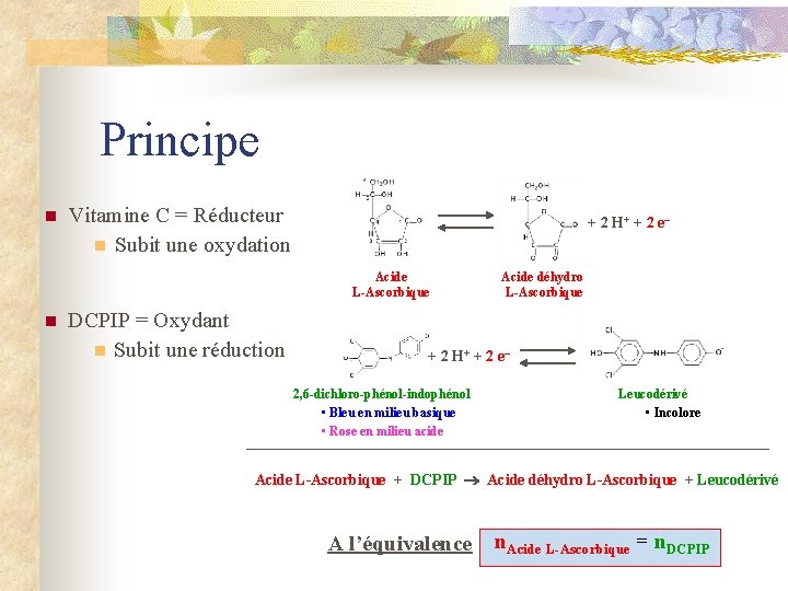 BTS DIETETIQUE 1 TP DE BIOCHIMIE DOSAGE DE