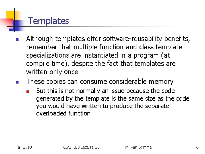 CSCI 383 ObjectOriented Programming Design Lecture 23 Martin