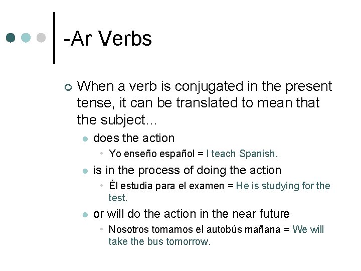 Apuntes AR Verbs Leccin 2 En la clase