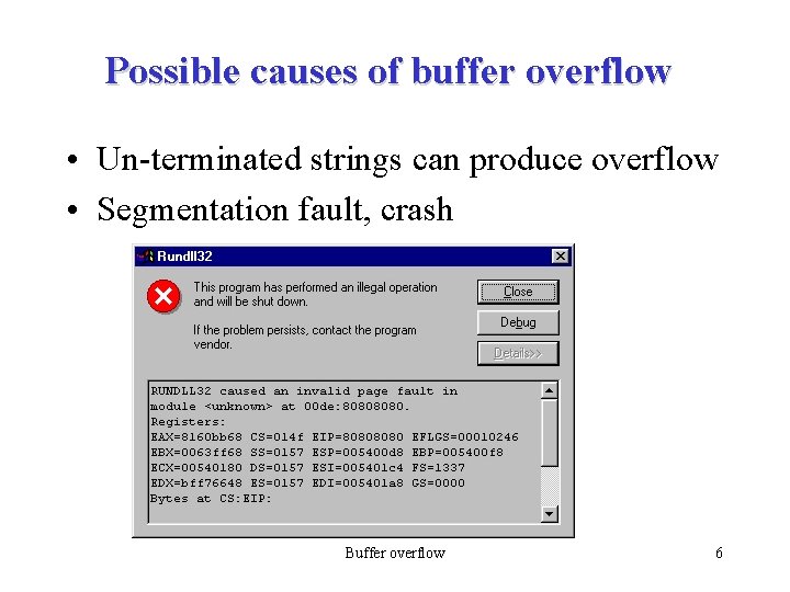 BUFFER OVERFLOW Tsega Gebreyonas Sunny Choi CS 265