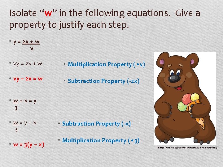 LITERAL EQUATIONS Isolate an indicated variable in an