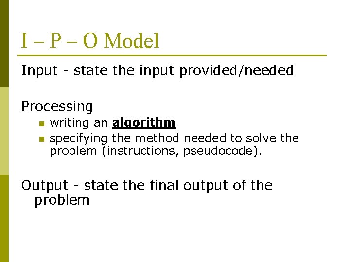 ICS 3 U Friday September 10 Pseudocode Practice