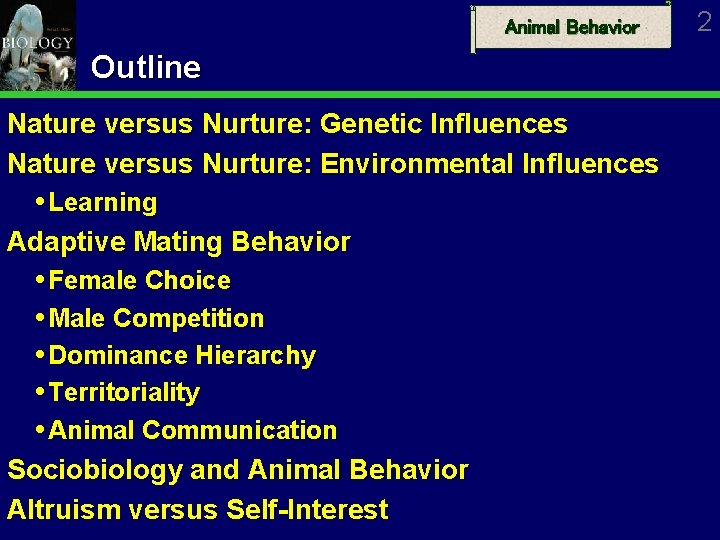 Chapter 45 Animal Behavior Animal Behavior Outline Nature