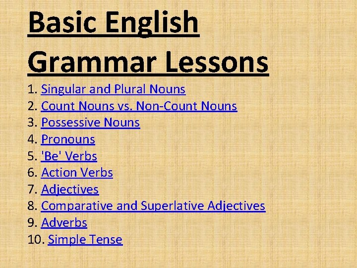 Basic English Grammar Lessons 1 Singular and Plural