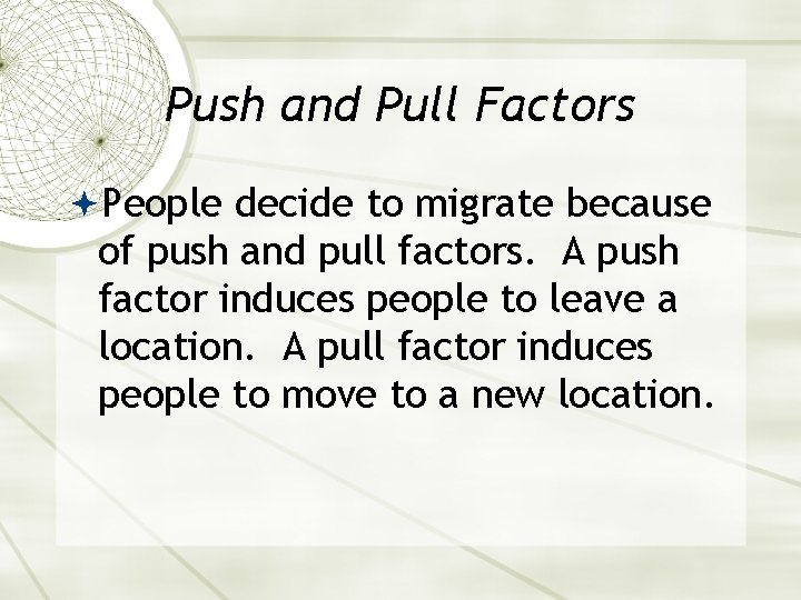 Chapter 5 Population Migration Culture Language Religion Vocabulary