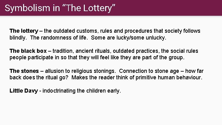 The Lottery By Shirley Jackson Brain Games https