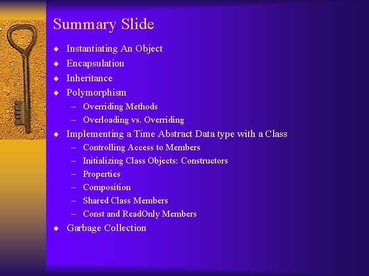 Object Based Programming Summary Slide Instantiating An Object