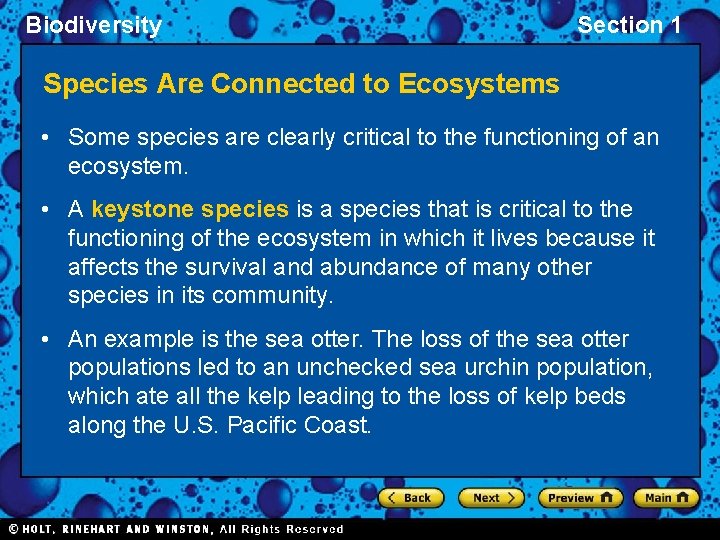Biodiversity Bellringer Section 1 Biodiversity Section 1 Objectives