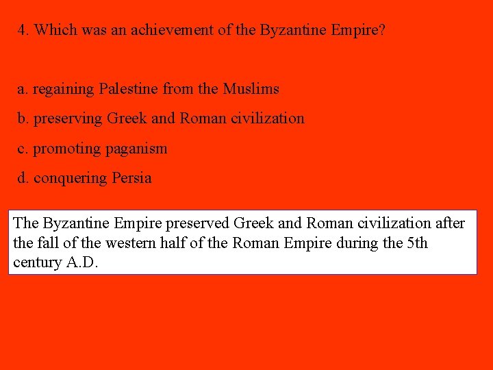 SOL QUIZ 14 Byzantine Empire 1 The capital