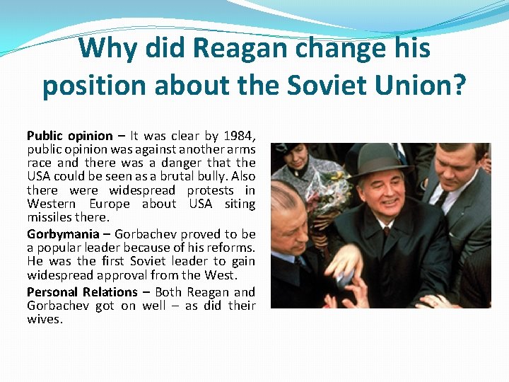 How did the relationship change between Reagan and