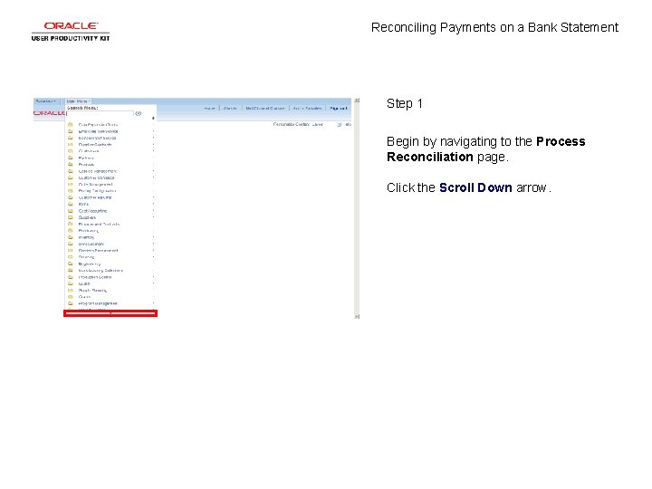 Reconciling Payments on a Bank Statement Concept Reconciling