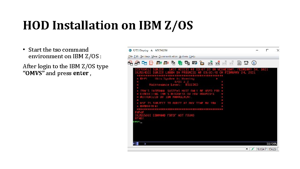 HOD Installation on IBM ZOS Steps to configure