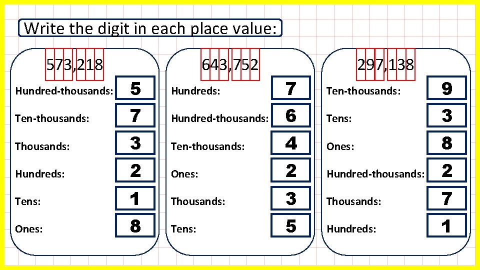 Year 5 Place Value 1 Write numbers up