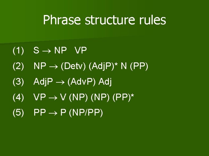Lecture Week 5 Basic Constructions of English Sentence