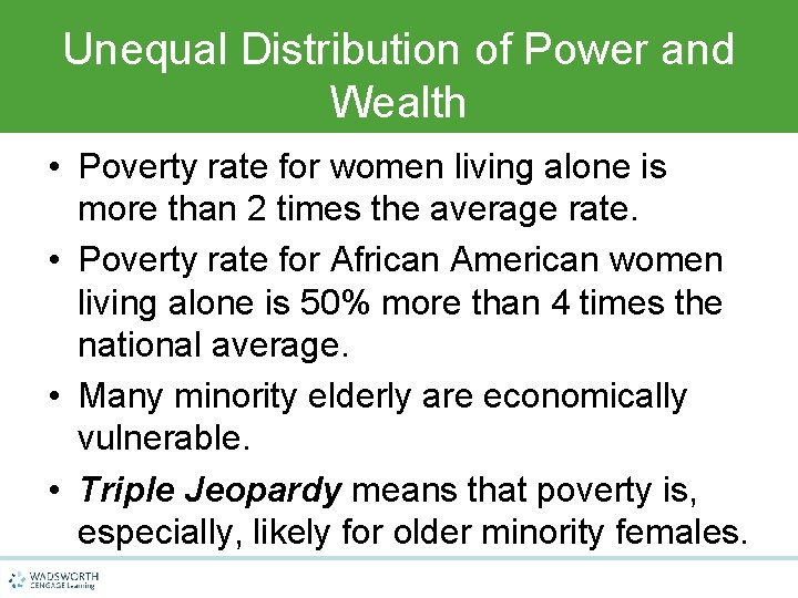 Chapter 9 Finances and Lifestyles Aging Population About