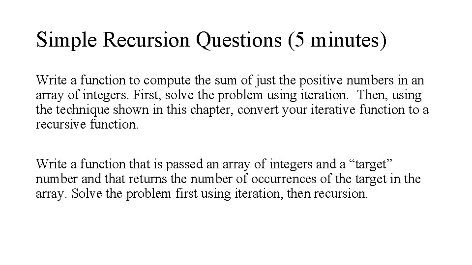 Binary Trees Simple Recursion Questions 5 Minutes Write