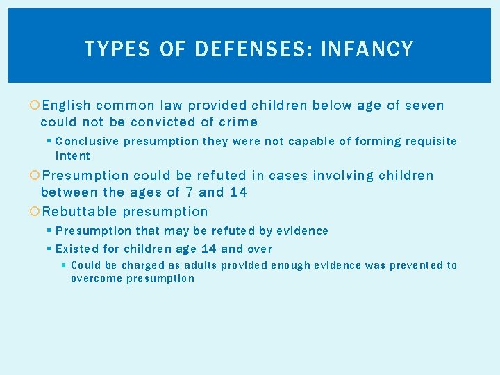 DEFENSES TO CRIMINAL CULPABILITY Chapter 4 DEFENSE Legal