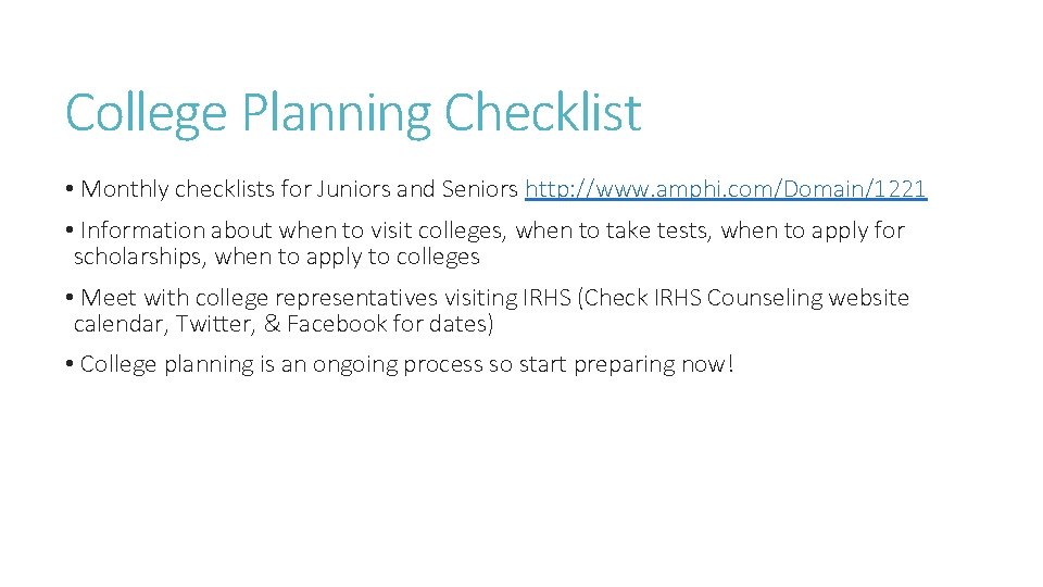 College and Career Readiness October 2019 PostSecondary Options