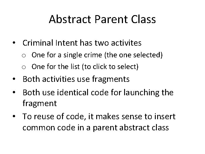 Criminal Intent Second through Fouth Lab Projects Purpose