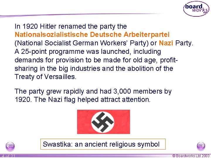 Hitlers Rise to Power 1 of 21 Boardworks