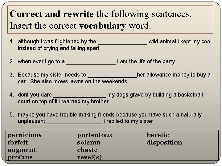 Vocabulary Words for Act 1 of Romeo and