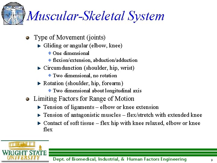 Chapter 3 Physical Ergonomics Dept of Biomedical Industrial