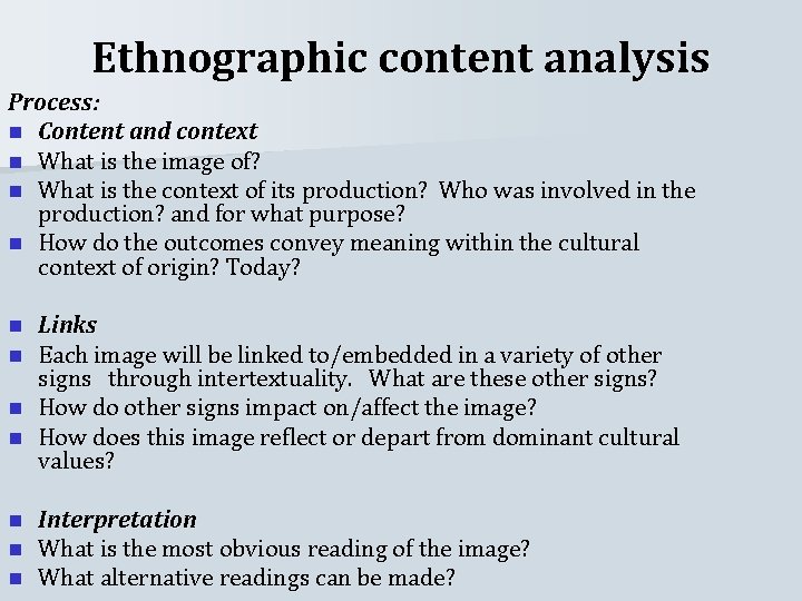 Qualitative data analysis An introduction Carol Grbich Chapter