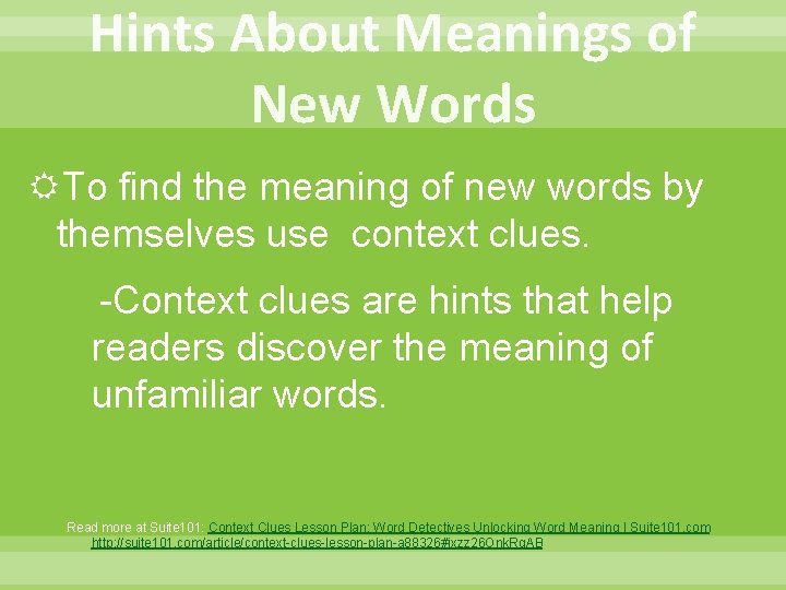 Encountering Unfamiliar Words Tips on understanding new vocabulary
