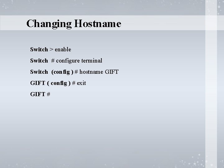 Basic configuration of a switch in packet tracer