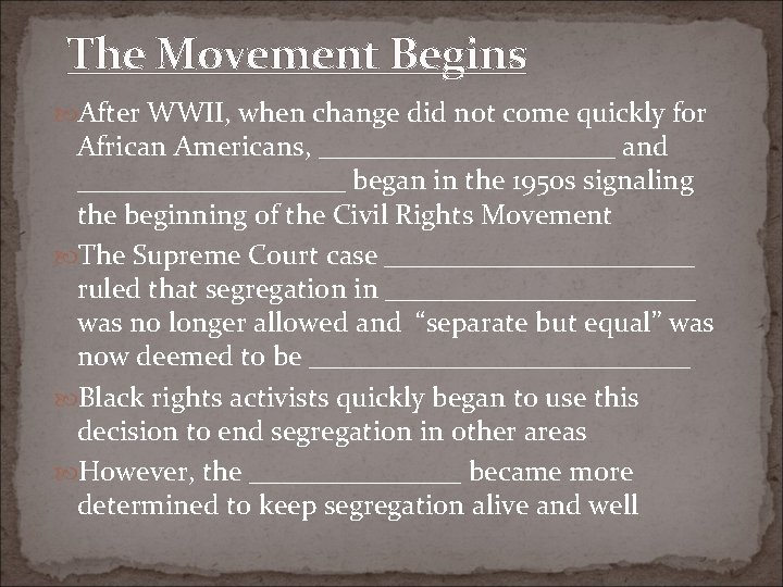 A brief history of Civil Rights for African