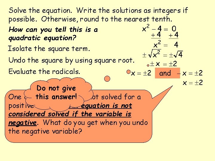 9 3 A Solving Quadratic Equations by Finding