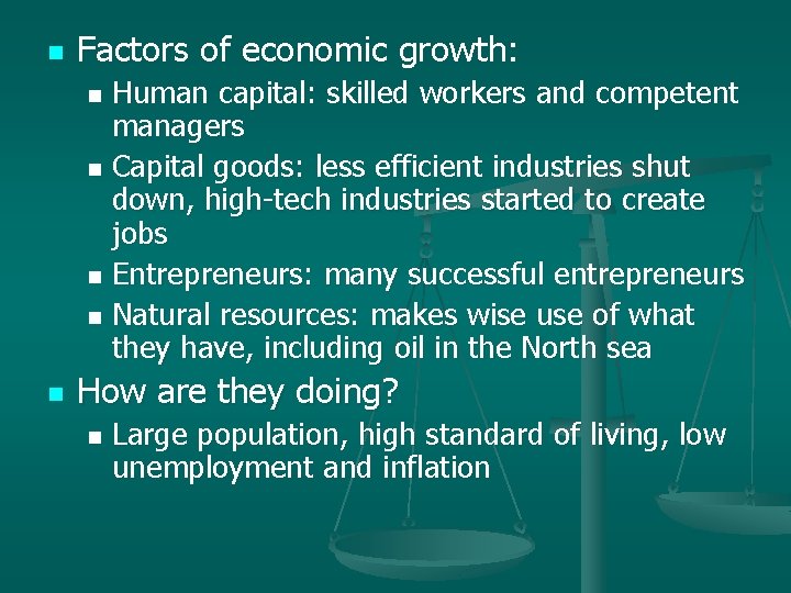 Economic Systems of Europe Basic Questions n n