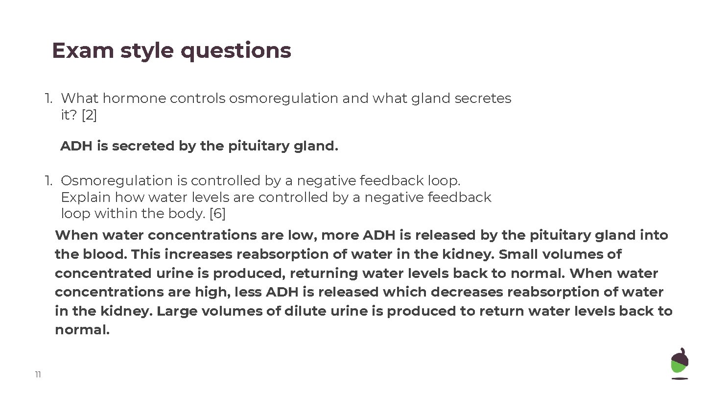 Biology KS 4 Homeostasis and Response Review lesson