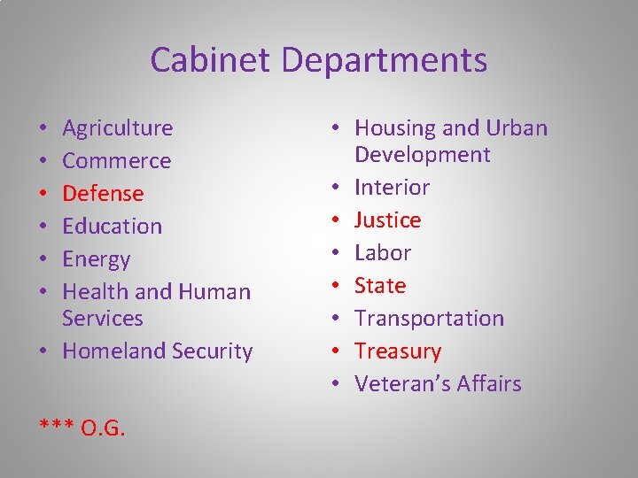 Presidential Cabinet and EOP GOVT Notes 4 4