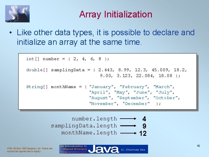 Chapter 10 Arrays adapted from the publishers and