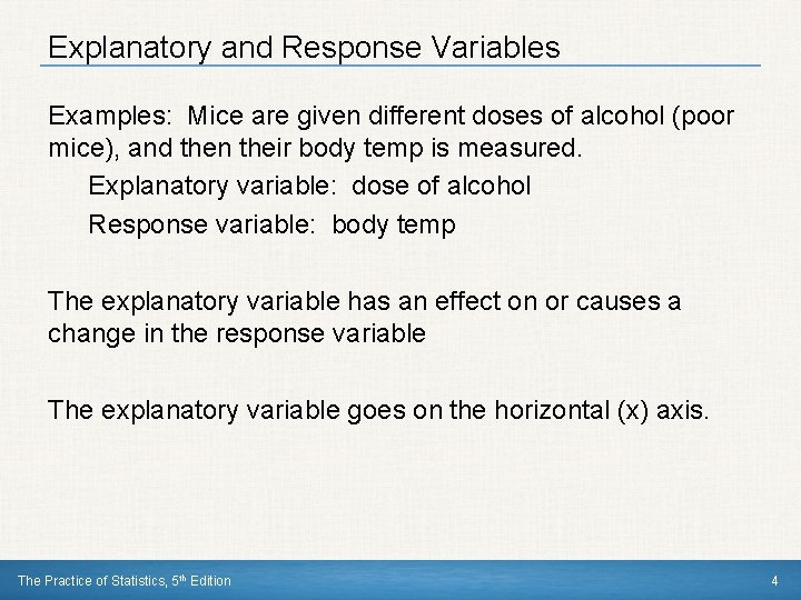 CHAPTER 3 Describing Relationships 3 1 Scatterplots and