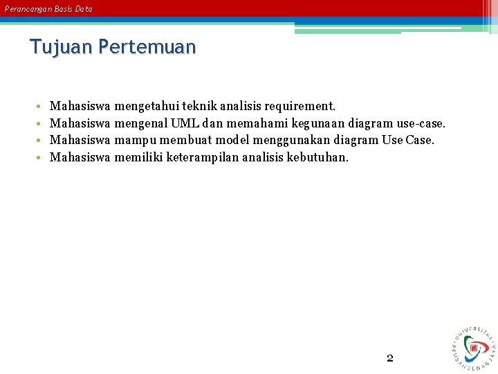 Requirement Analysis Use Case Perancangan Basis Data 1