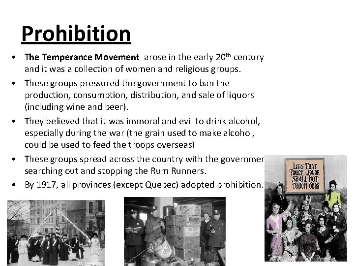 Prohibition and Bootlegging In Canada in the 1920s