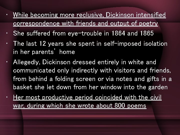 Emily Dickinson 1830 1886 Emily Dickinson Biography Born