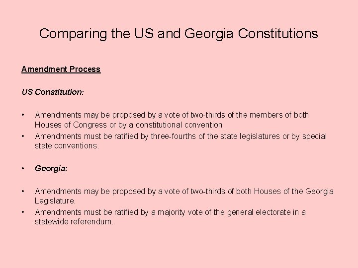 Comparing the US and Georgia Constitutions Preamble US