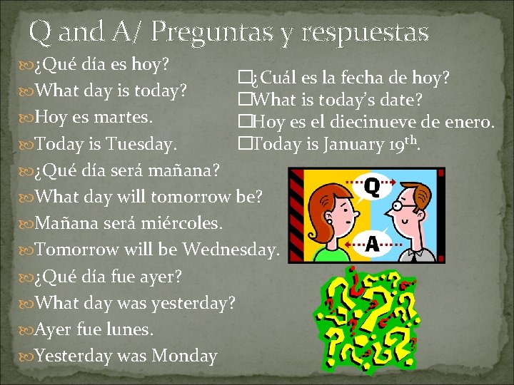 El calendario Days months seasons and more Vocabulary