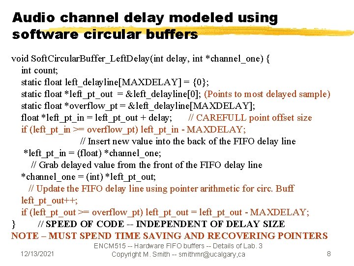 Stereo Sound repositioning Concepts of hardware FIFO buffers