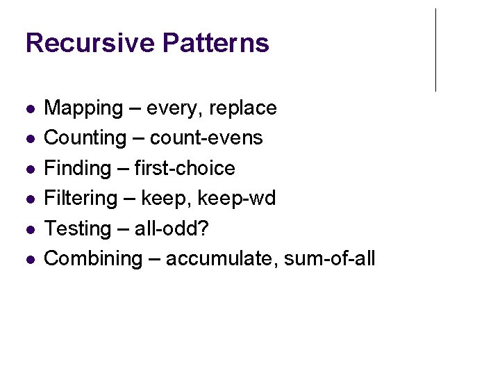 CS 3 L Introduction to Symbolic Programming Lecture