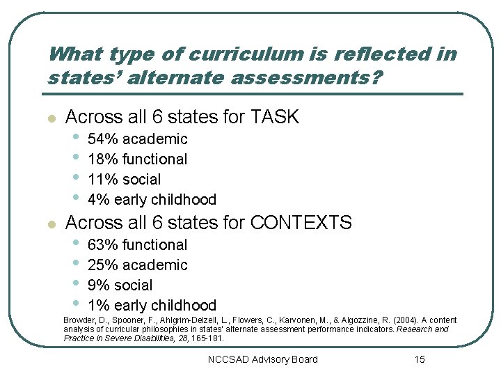 Research Objective Two Alignment Methodologies Diane M Browder